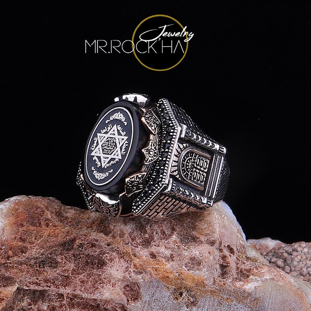 Seal King Solomon,star of David,black Amber Stone,masjid Al Haram ...