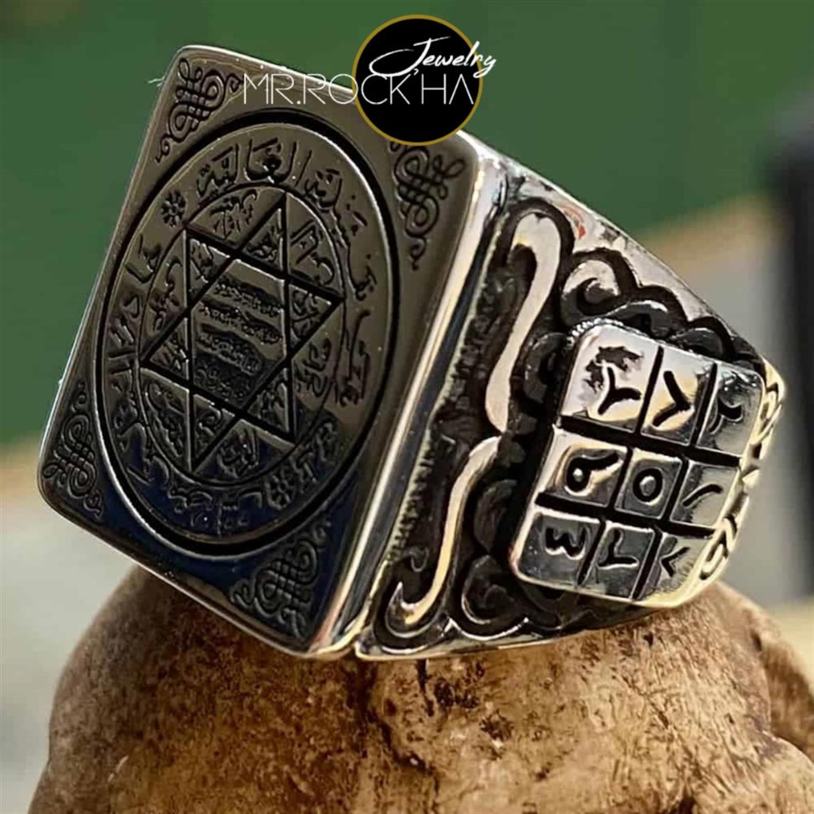 Seal of King Solomon,star of David,engraved,square Case,arabic Written ...