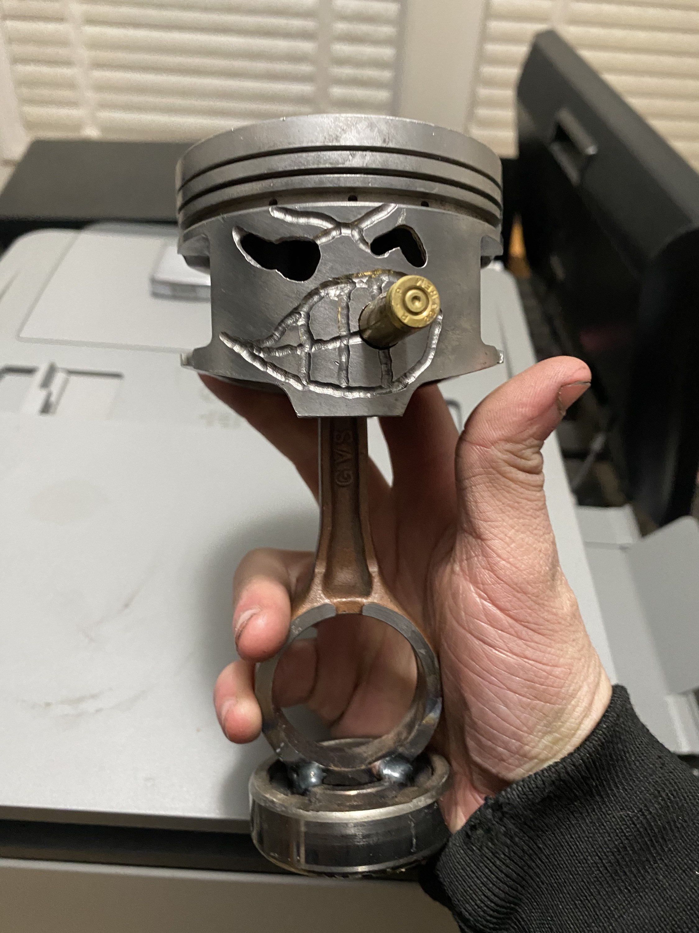 Metal Art Piston Head Figure Statue - Etsy