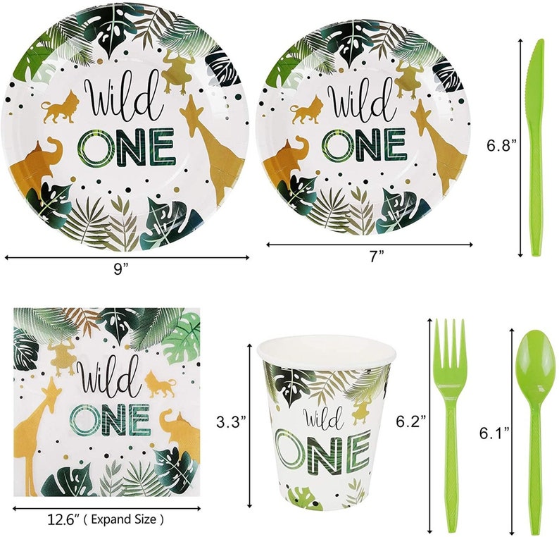 Wild One Party Tableware Set Birthday Party Supplies Paper Plates Cups ...