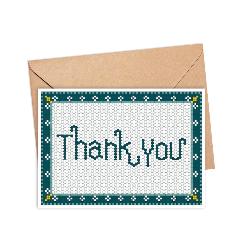 Tile Thank You Card Thank You Card for Friend Mosaic Tile - Etsy
