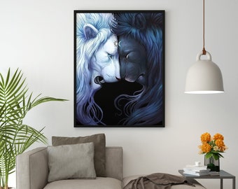 Two Faced Lion Art - Etsy