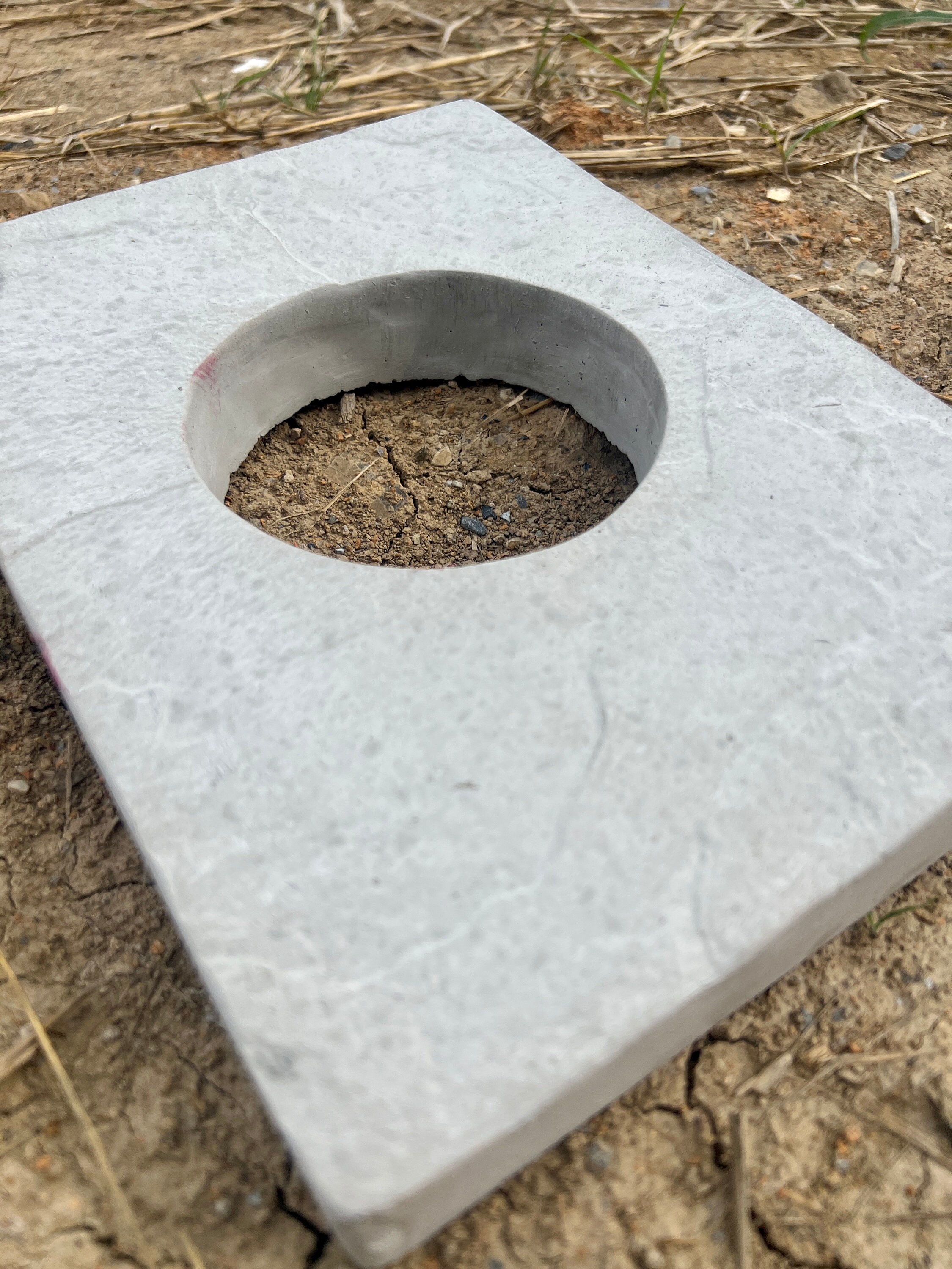 Large CIRCLE Light Receptacle Outlet Box Textured Manufactured Stone ...