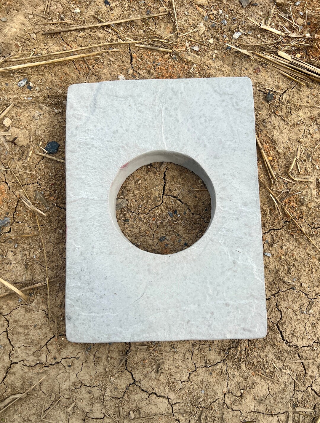 Large CIRCLE Light Receptacle Outlet Box Textured Manufactured Stone ...
