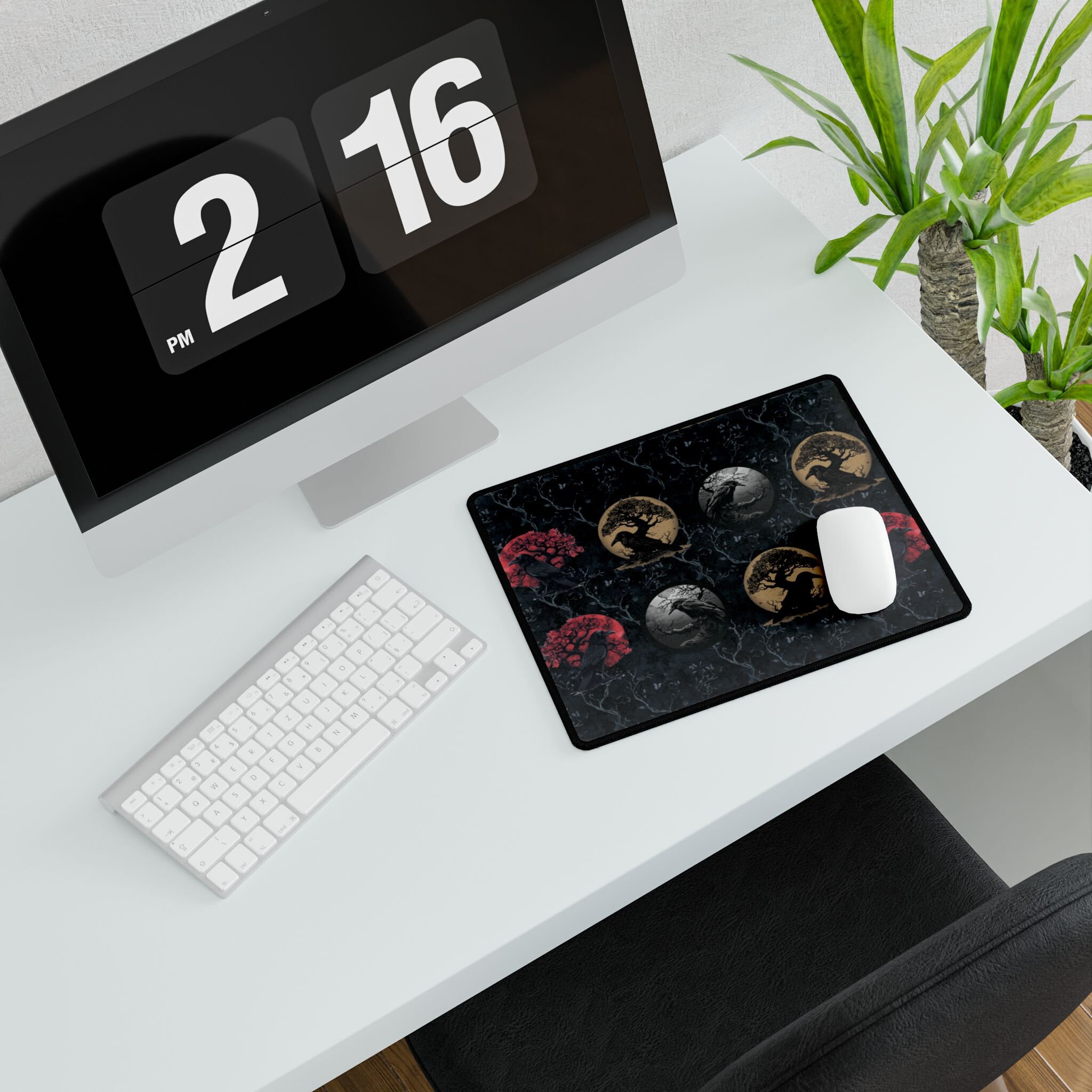 Cottagecore Raven Desk Mat, Darkcoreaesthetic Goth Witchycore Mouse Pad ...