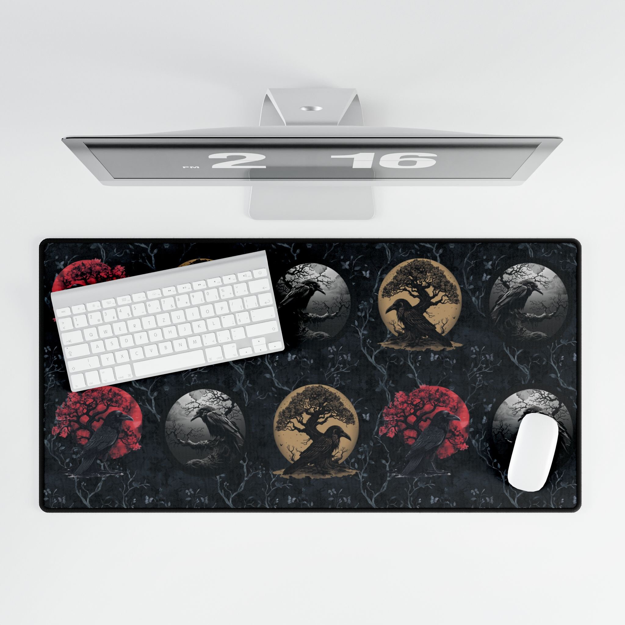 Cottagecore Raven Desk Mat, Darkcoreaesthetic Goth Witchycore Mouse Pad ...