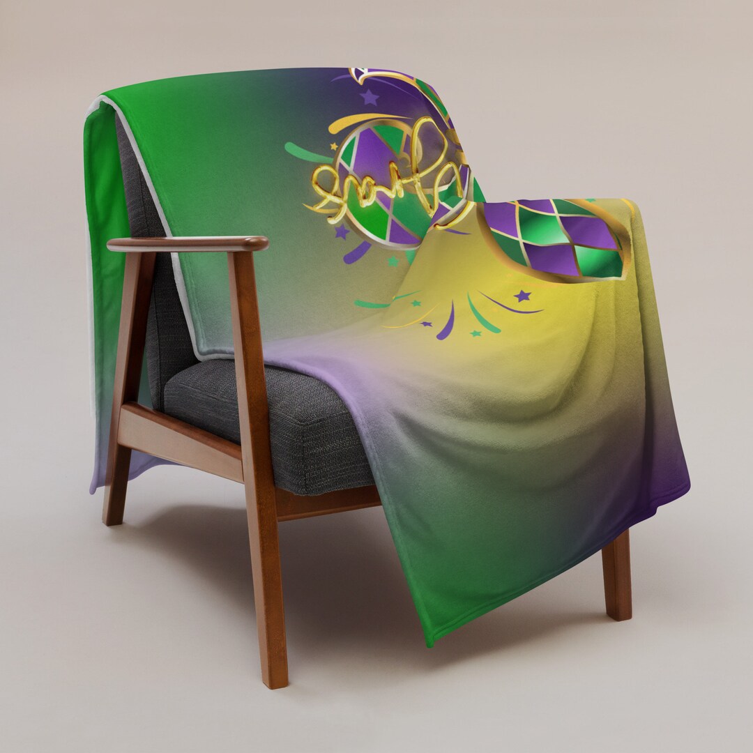 Mardi Gras Swag Soft Touch Throw Blanket, Mardi Gras Decorations, Mardi ...