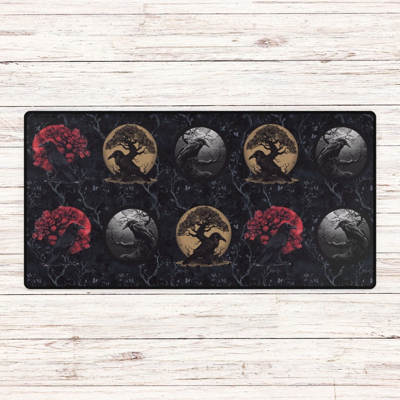 Cottagecore Raven Desk Mat, Darkcoreaesthetic Goth Witchycore Mouse Pad ...