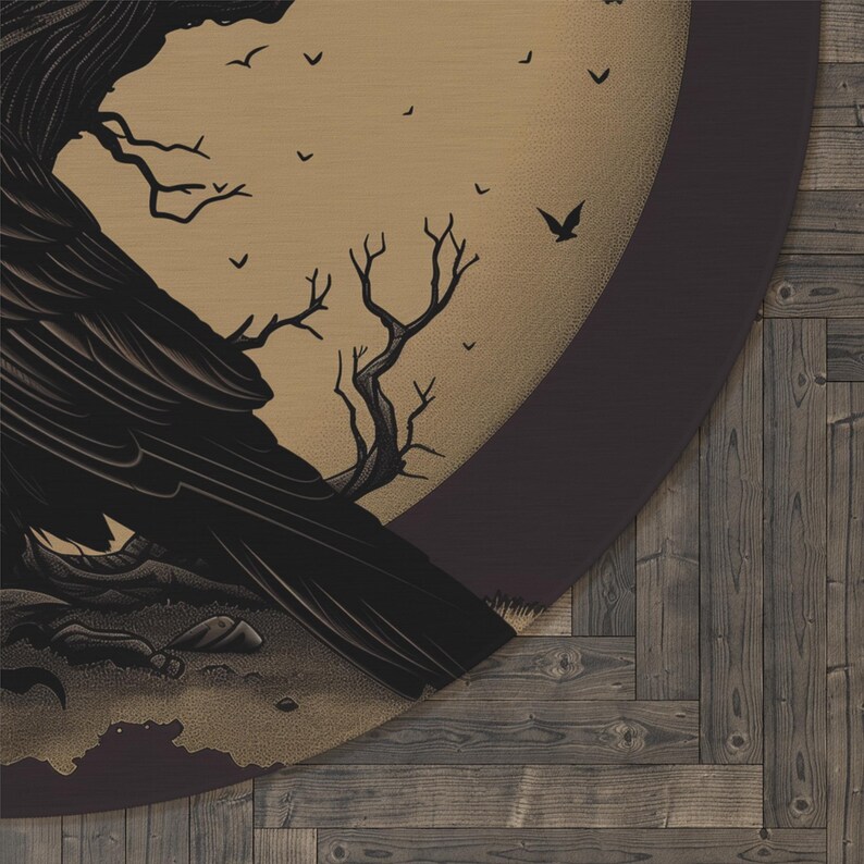 Goblincore Raven Rug for Dark Academia Darkcore Decor Crow in Tree Rug ...