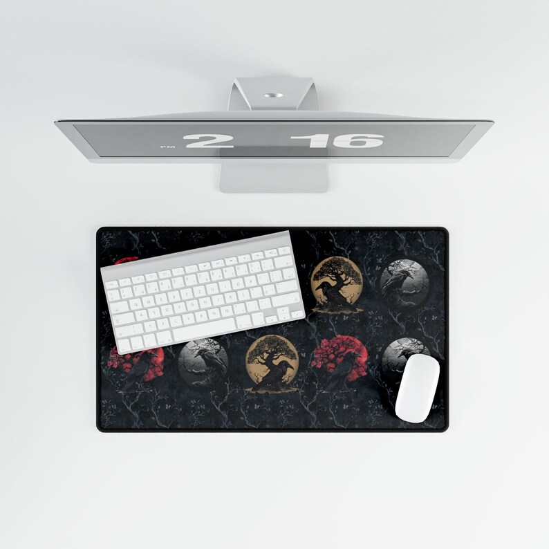 Cottagecore Raven Desk Mat, Darkcoreaesthetic Goth Witchycore Mouse Pad ...