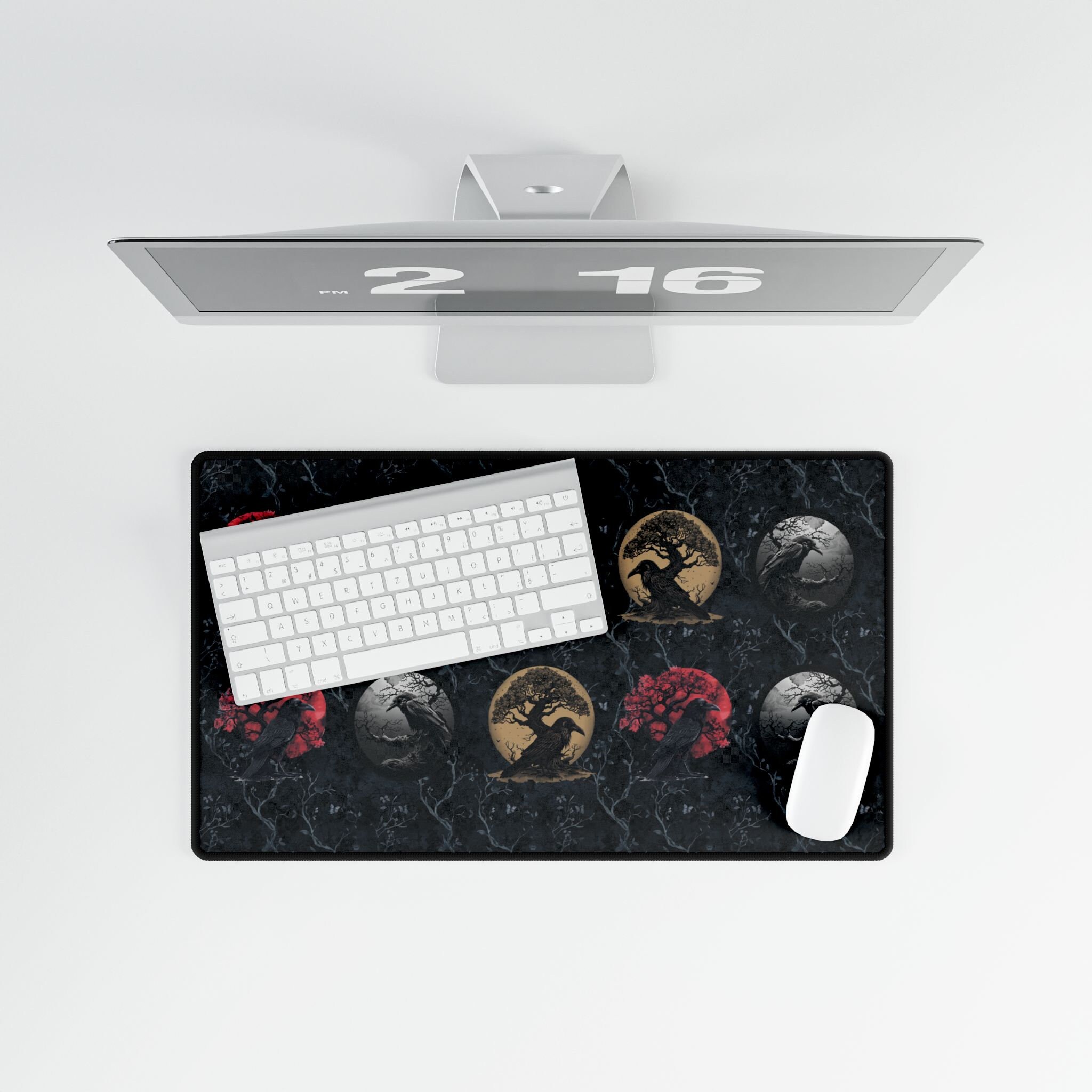 Cottagecore Raven Desk Mat, Darkcoreaesthetic Goth Witchycore Mouse Pad ...