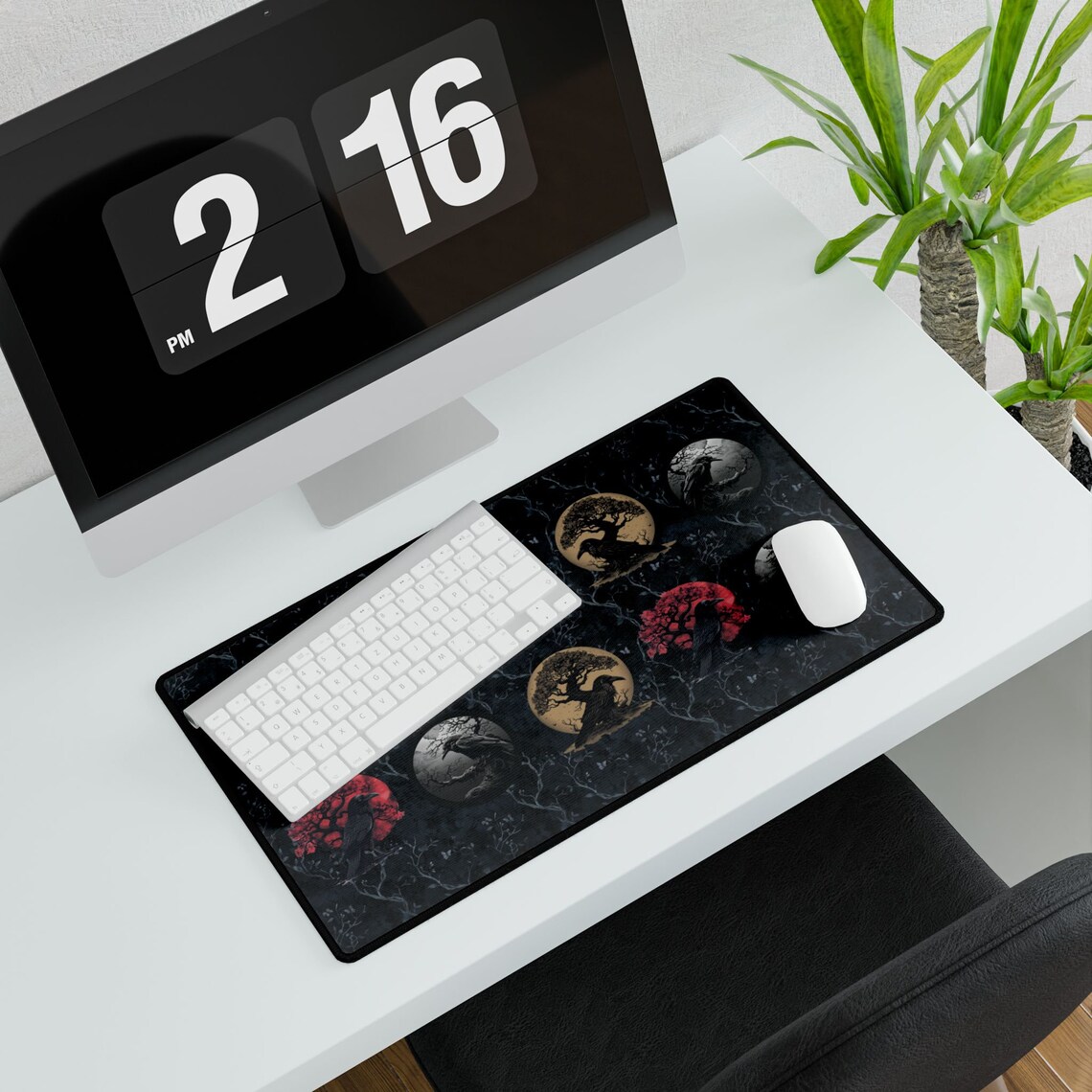 Cottagecore Raven Desk Mat, Darkcoreaesthetic Goth Witchycore Mouse Pad ...