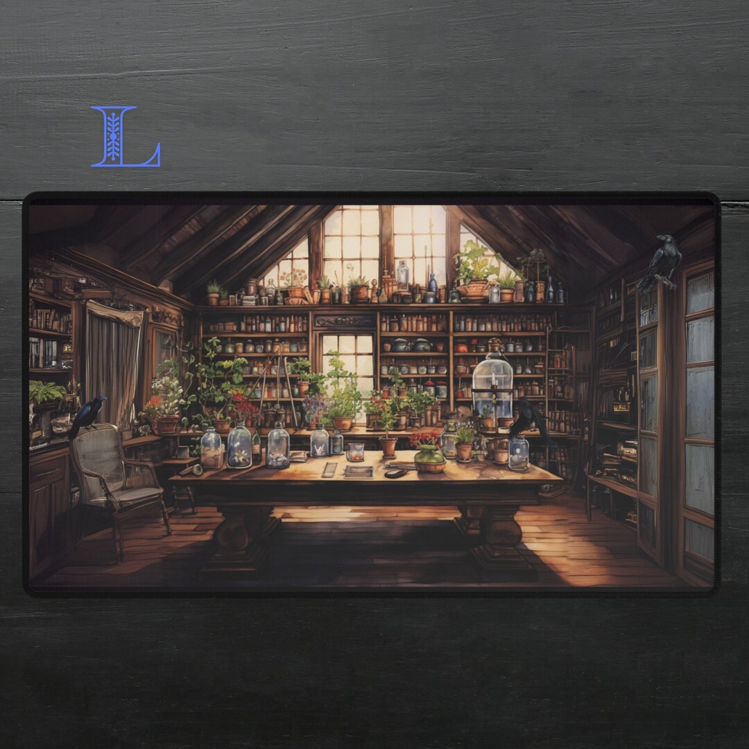 Dark Academia Desk Mat Vintage Apothecary in 3 Sizes, Apothecary ...