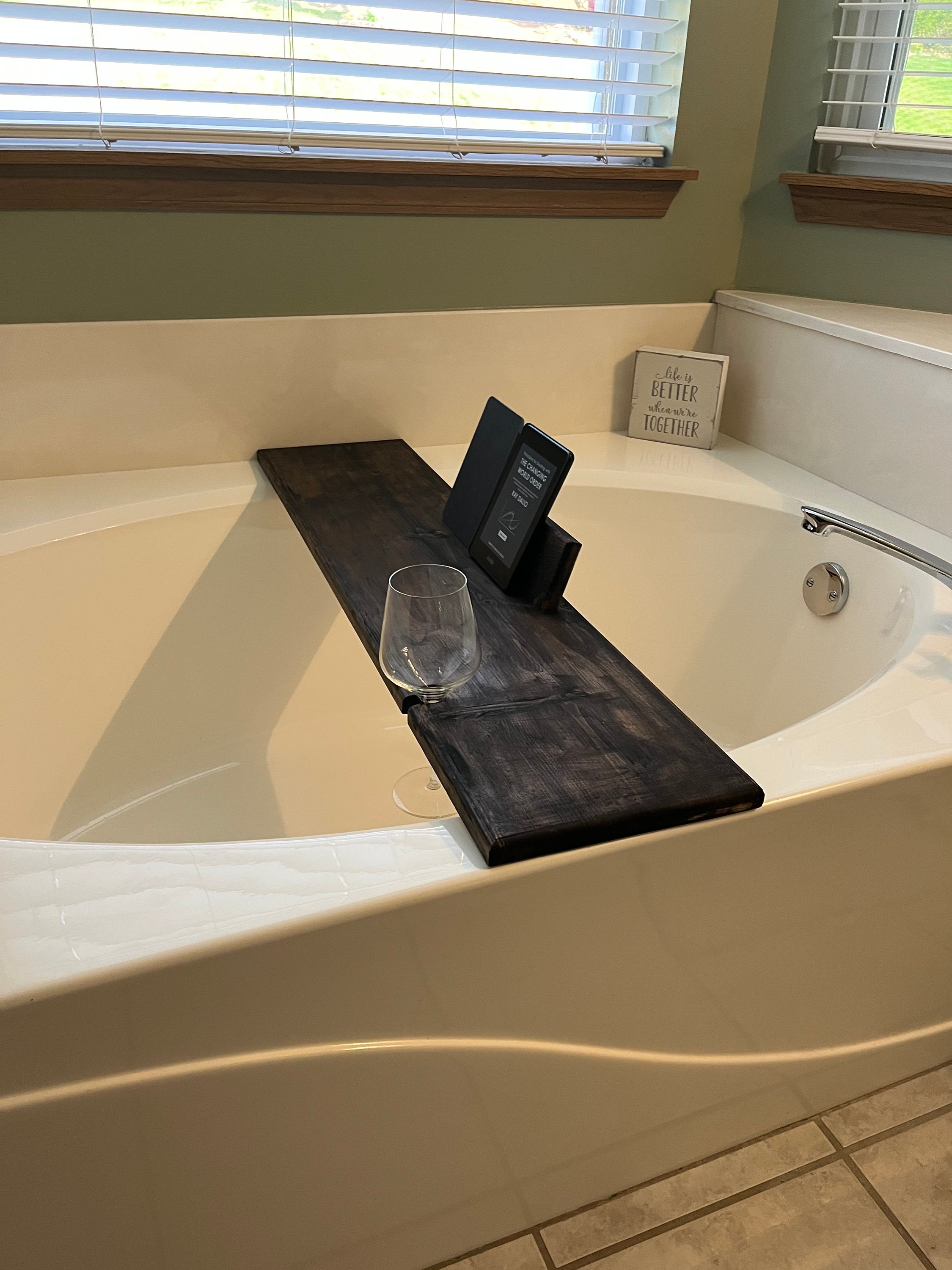 Simple Bath Caddy/ Spa Table/ Bath Tray/ Bath Table/ Bathtub Caddy ...