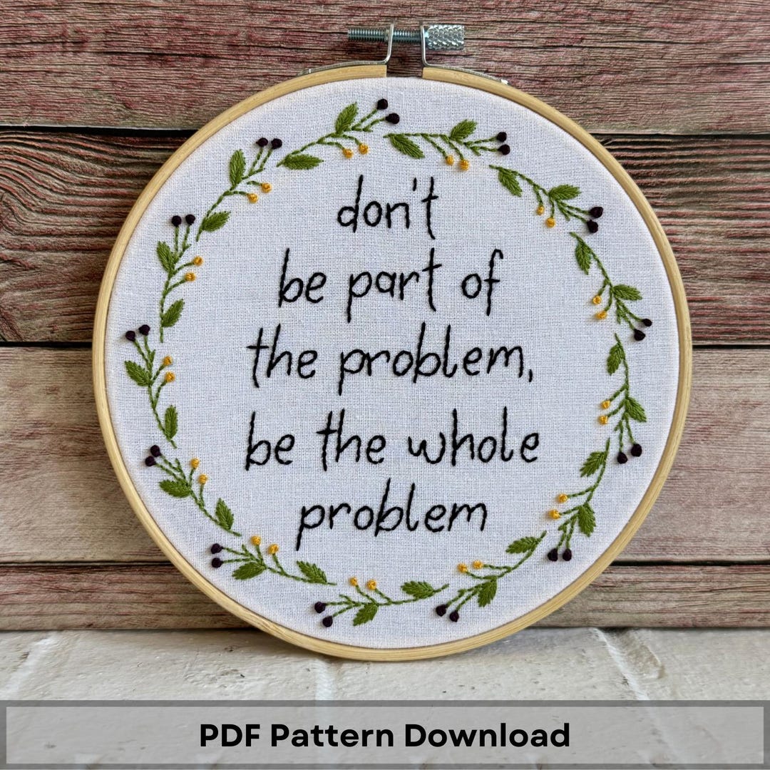 Snarky Quote Embroidery Pattern: Floral Beginner's Guide (PDF Download ...