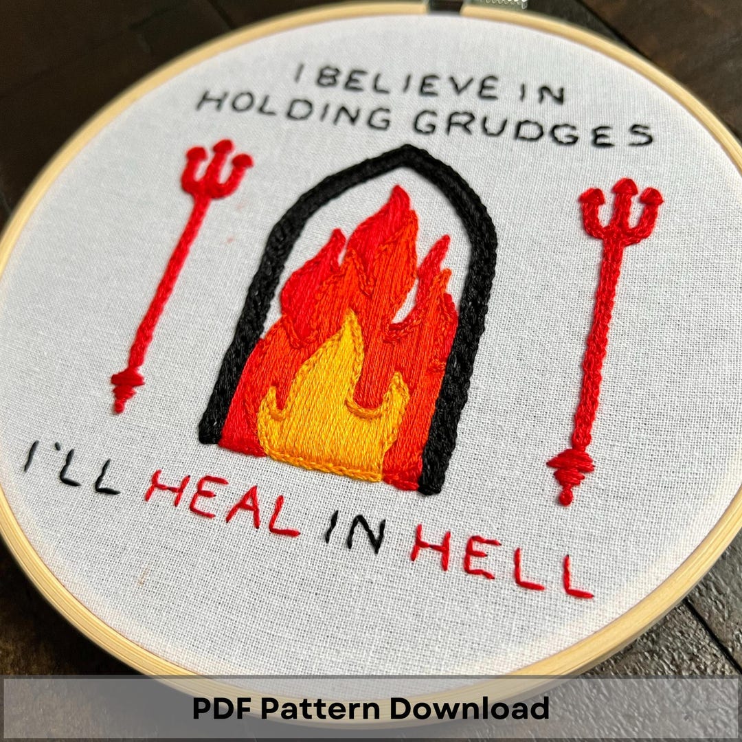 Snarky Embroidery Pattern: 'holding Grudges' Beginner's Guide (PDF ...