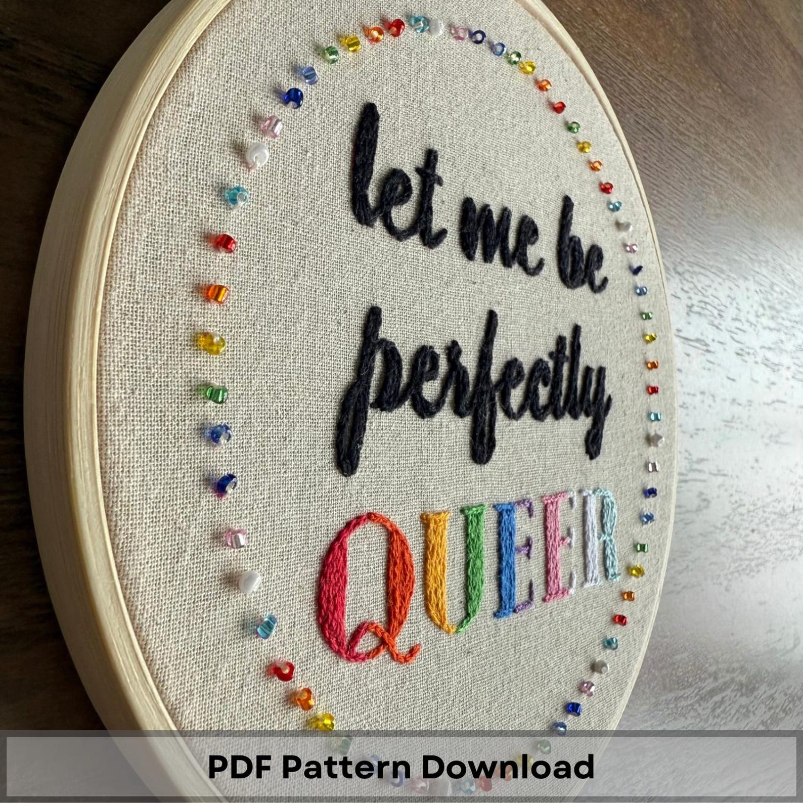Let Me Be Perfectly Queer | Embroidery Pattern Template | PDF Download ...
