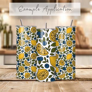 Blueberry Lemon Seamless Pattern: Watercolor Citrus Digital Paper (300 ...
