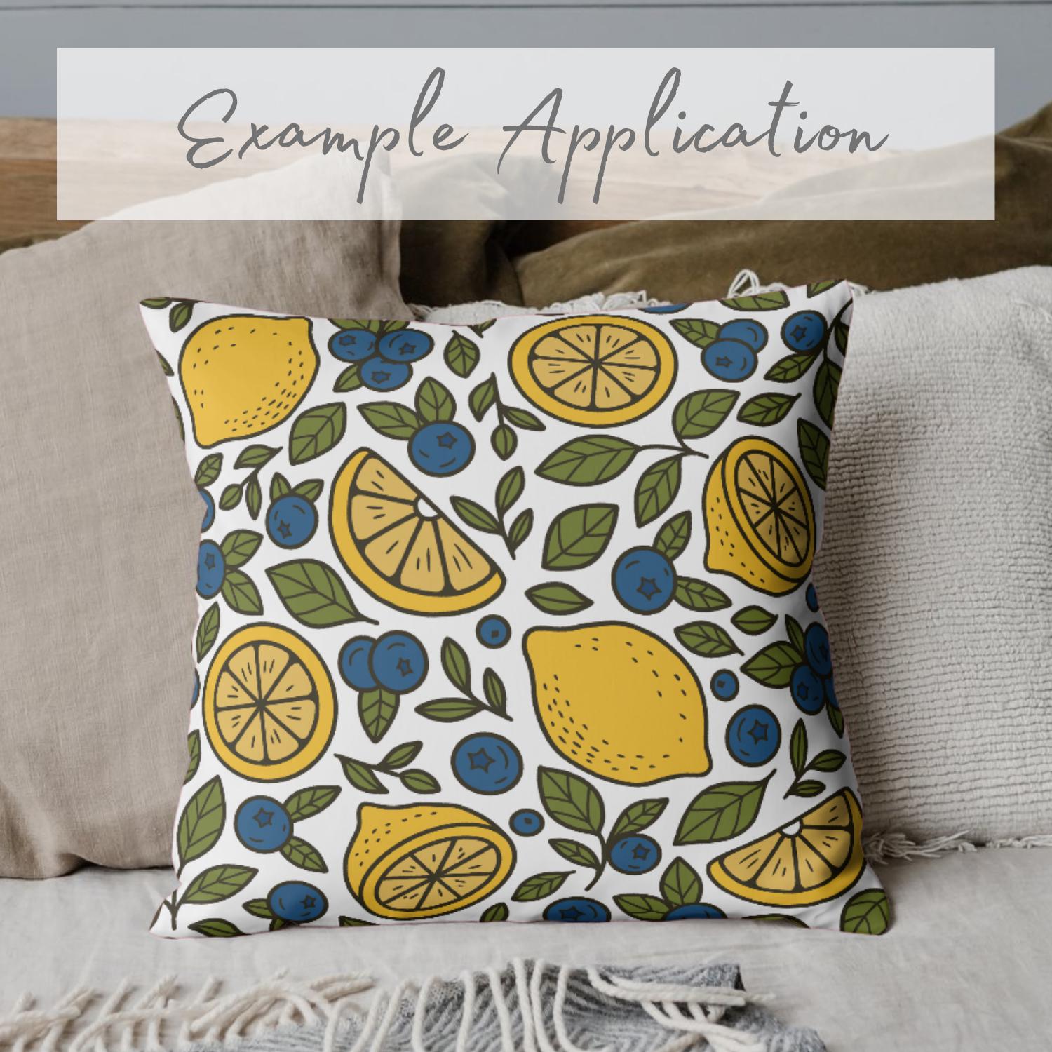 Blueberry Lemon Seamless Pattern: Watercolor Citrus Digital Paper (300 ...