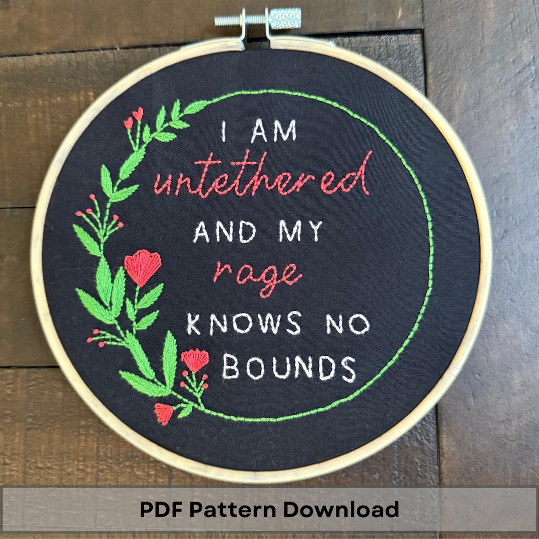 Snarky Embroidery Pattern: I Am Untethered Quote (PDF Download) - Etsy