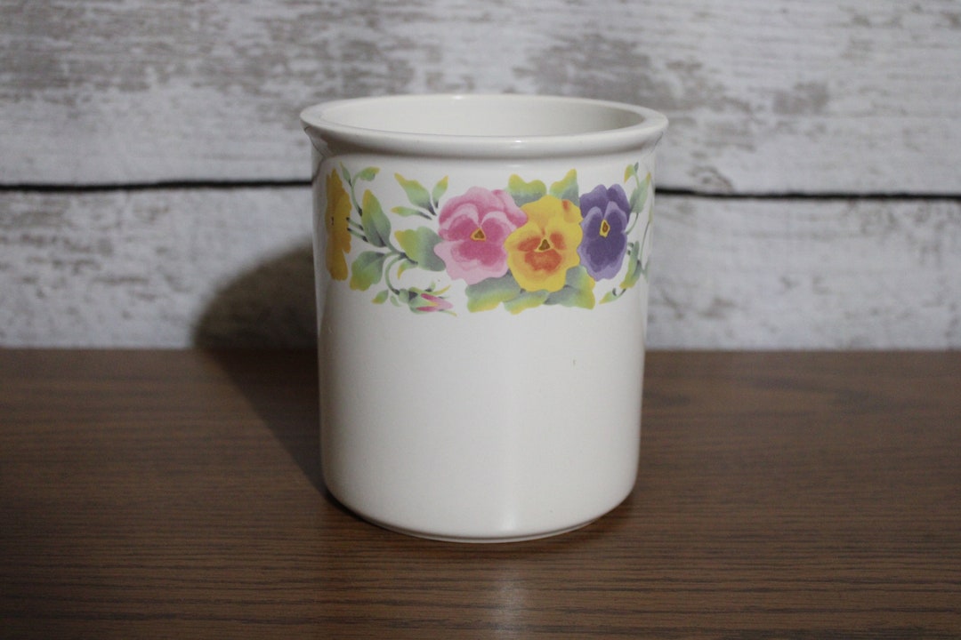 Summer Blush Pansies Ceramic Corelle Utensil Holder - Etsy