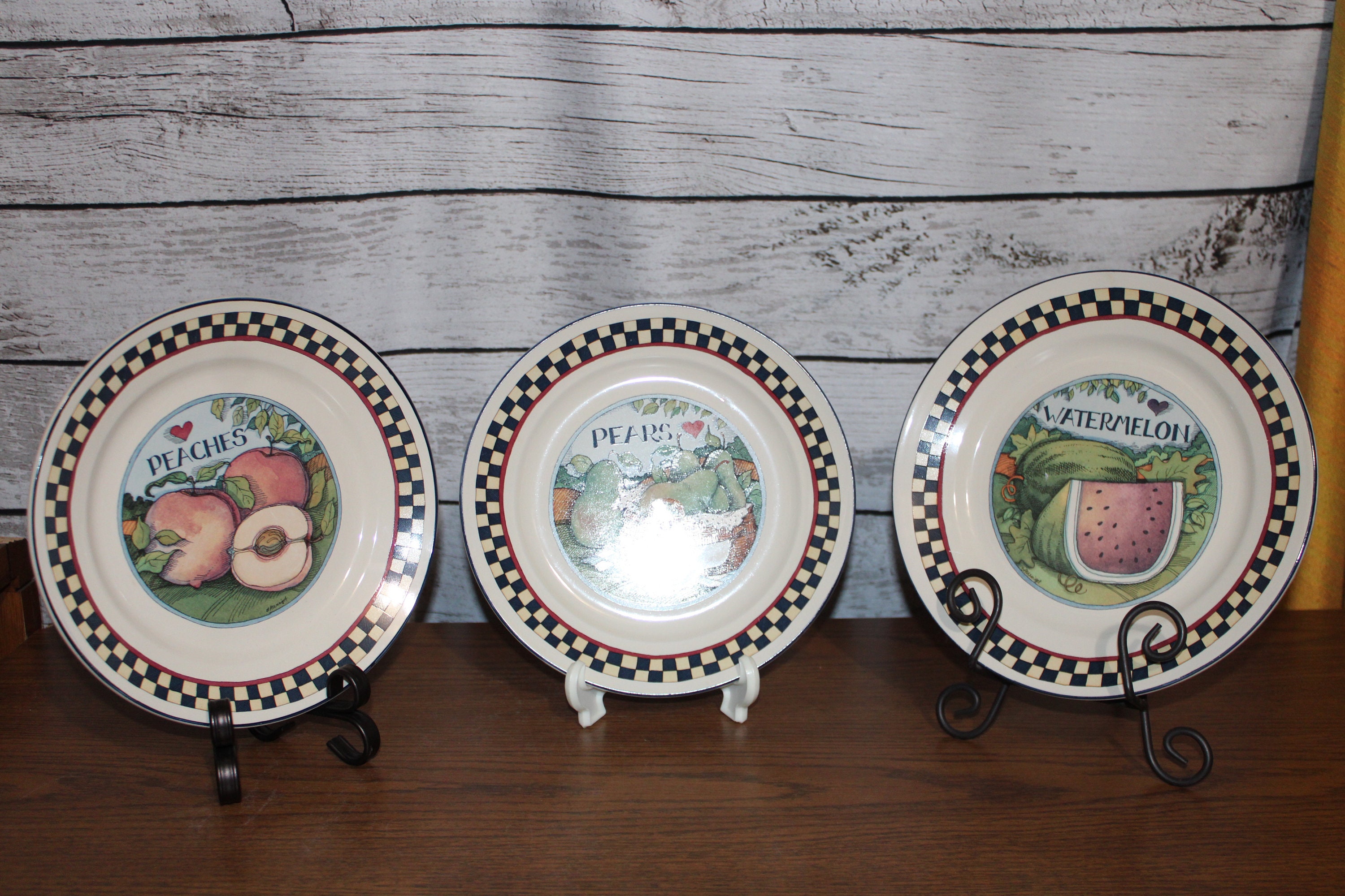 Susan Winget Fruit Plates Set of 3 Certified International Company ...