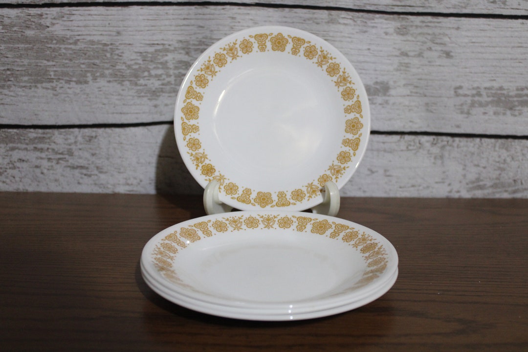Butterfly Gold Bread and Butter Plates Desert Pie Dish Set of 4 - Etsy