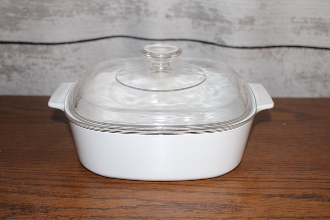 2 Quart White Corning Ware Casserole Dish With Lid A-2-B - Etsy