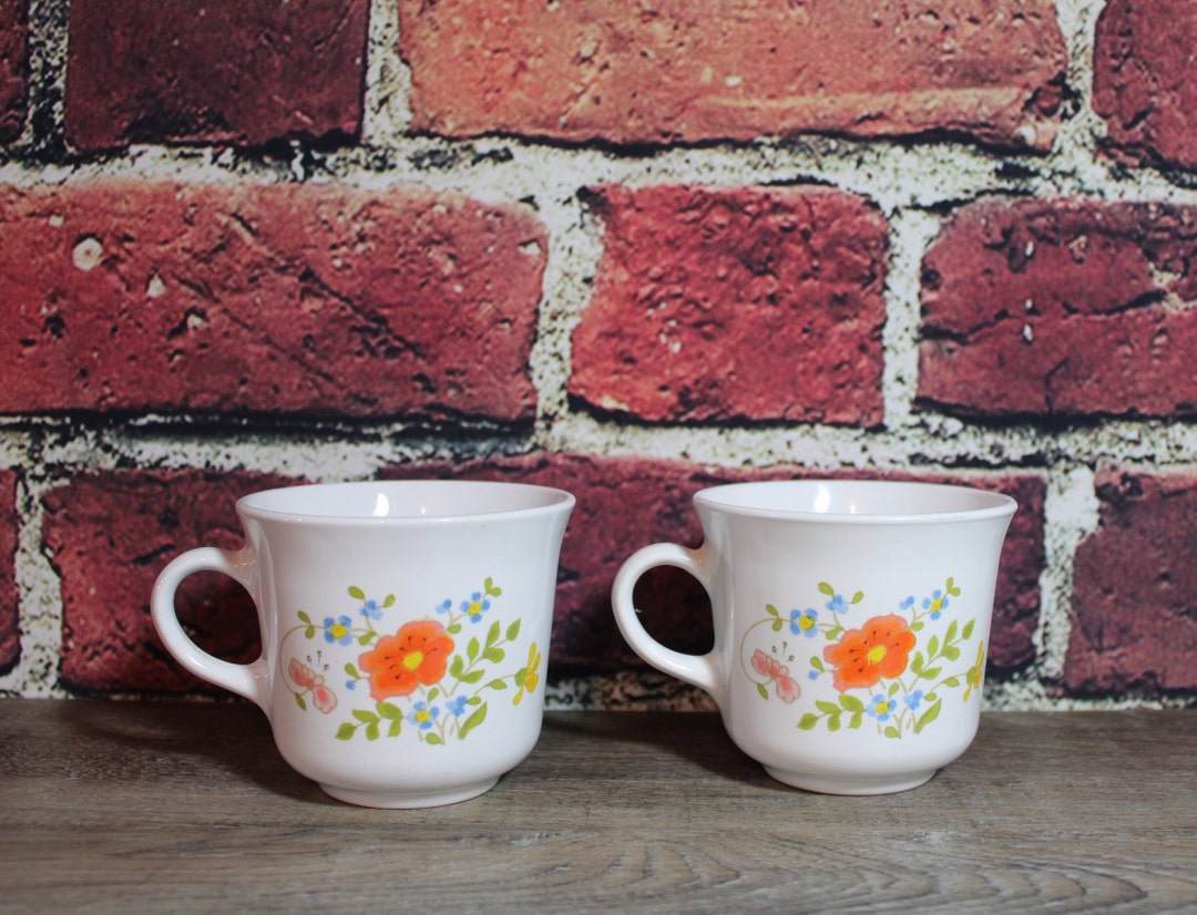 Wildflower Corelle Coffee Mug Tea Cups Set of 2 - Etsy