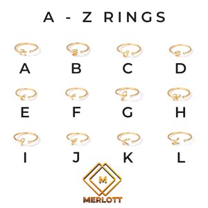 Tiny Letter Rings Custom Letter Initial Ring A-Z Rings Personalized ...