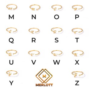 Tiny Letter Rings Custom Letter Initial Ring A-Z Rings Personalized ...