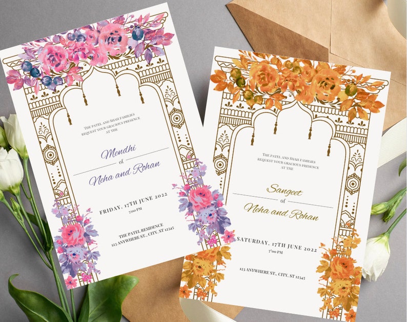 Digital Invitation Bundle Indian Wedding, Hindu Wedding Invite, Desi ...