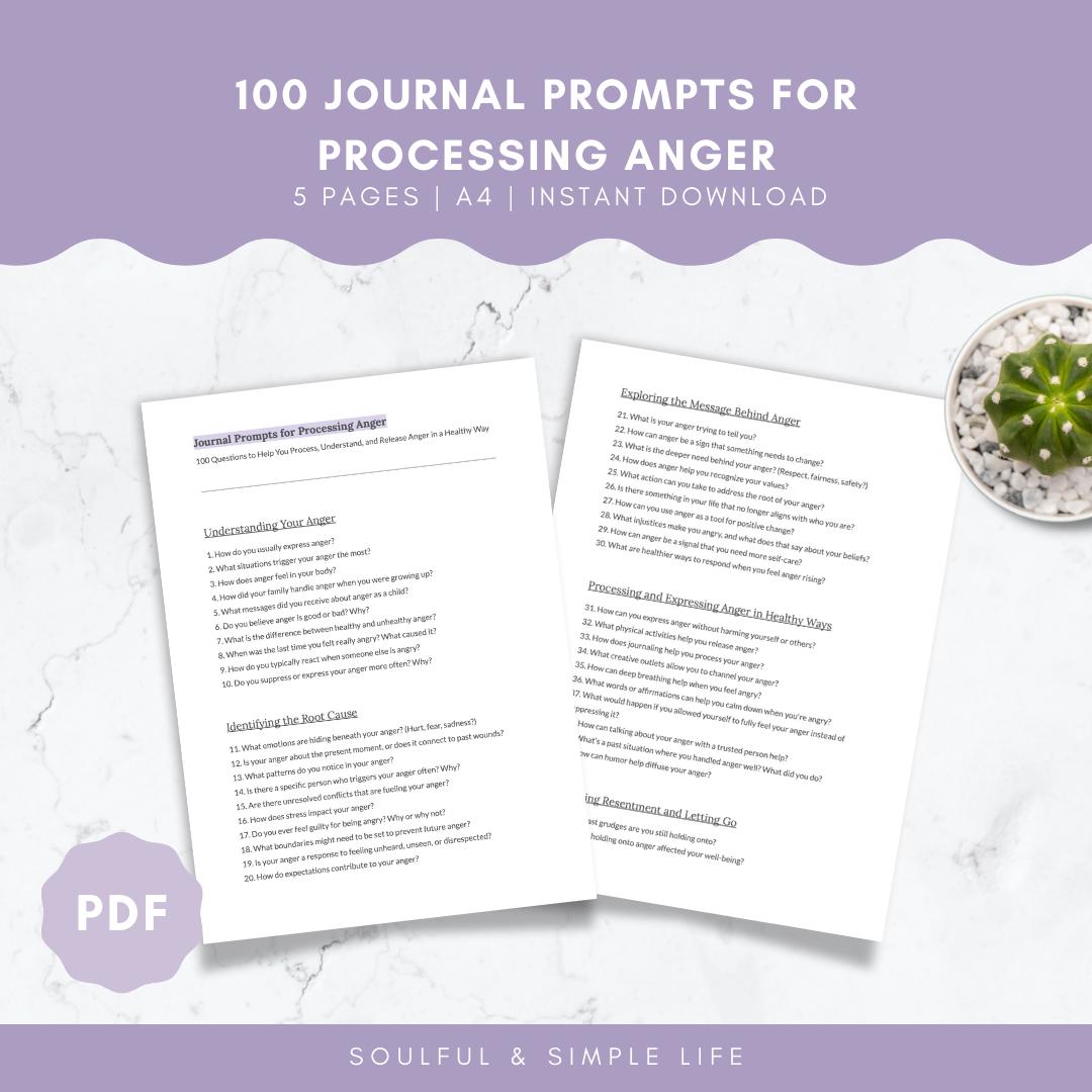 100 Journal Prompts for Processing Anger – Understand, Express ...