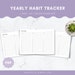 Yearly Habit Tracker Printable Landscape, Habit Tracker Template ...