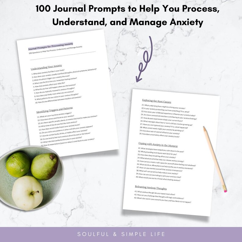 100 Journal Prompts for Processing Anxiety – Understand, Manage & Find ...