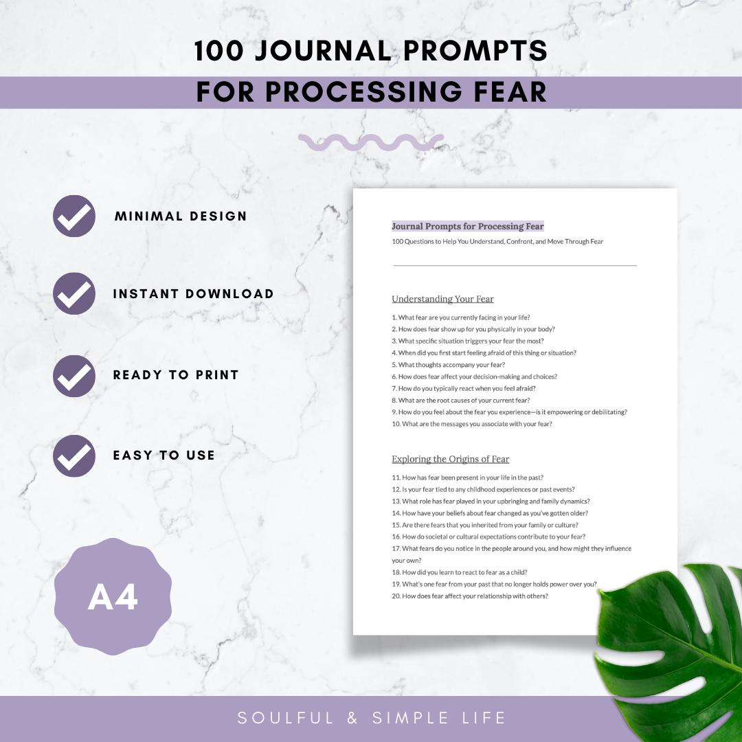 100 Journal Prompts for Processing Fear – Understand, Confront & Move ...