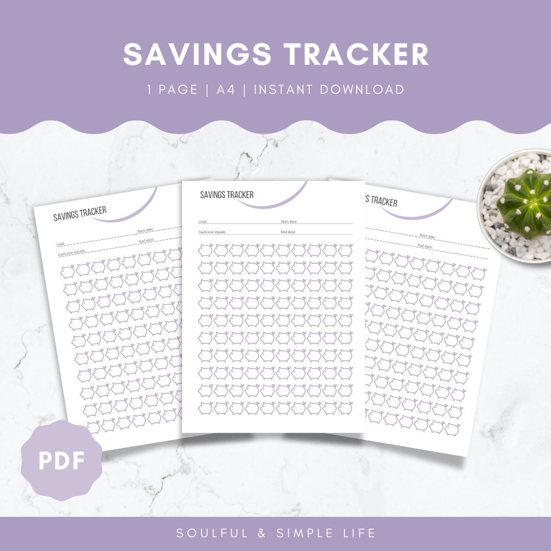 Money Savings Tracker Printable Saving Challenge Budget - Etsy