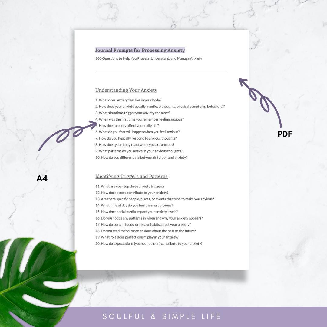 100 Journal Prompts for Processing Anxiety – Understand, Manage & Find ...