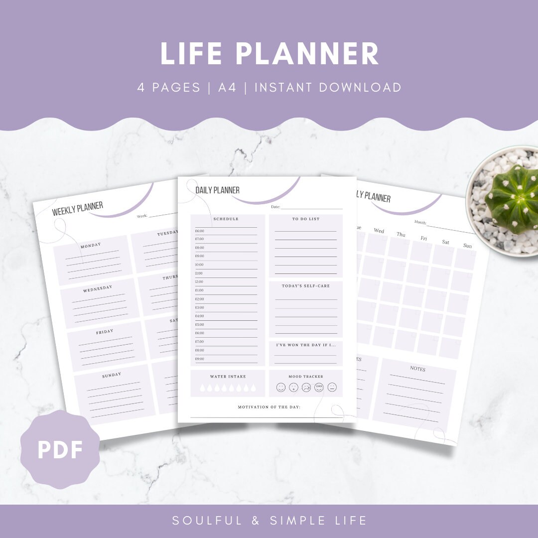 Printable Life Planner / Daily Planner / Weekly Planner / Monthly ...