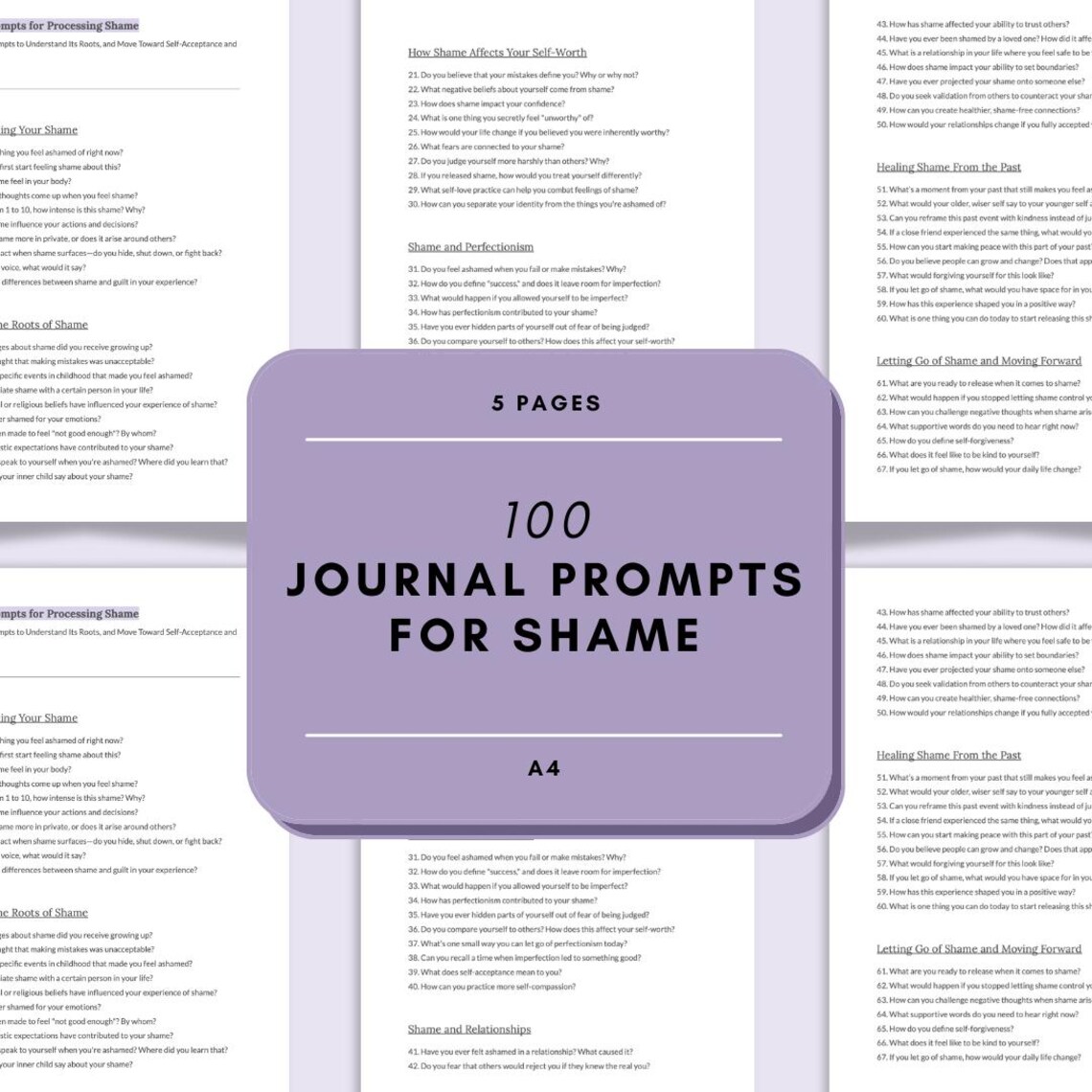 100 Journal Prompts for Processing Shame – Understand Shame, Heal ...