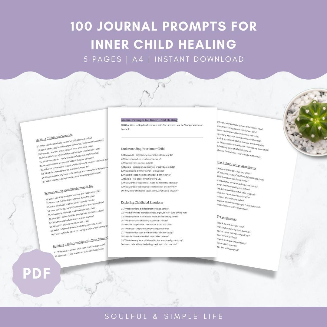 100 Journal Prompts for Inner Child Healing – Reconnect, Nurture & Heal ...