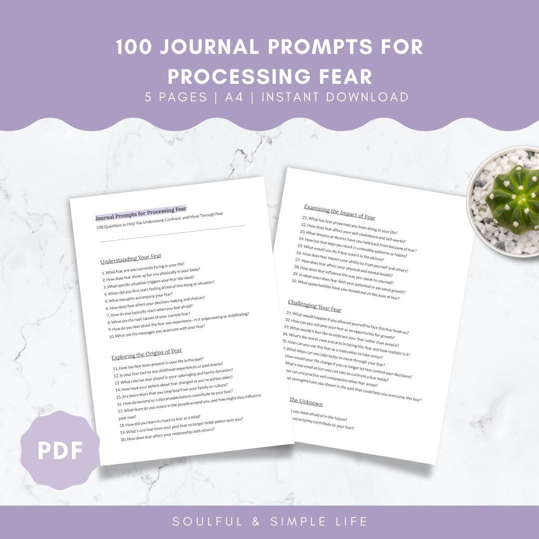 100 Journal Prompts for Processing Fear – Understand, Confront & Move ...