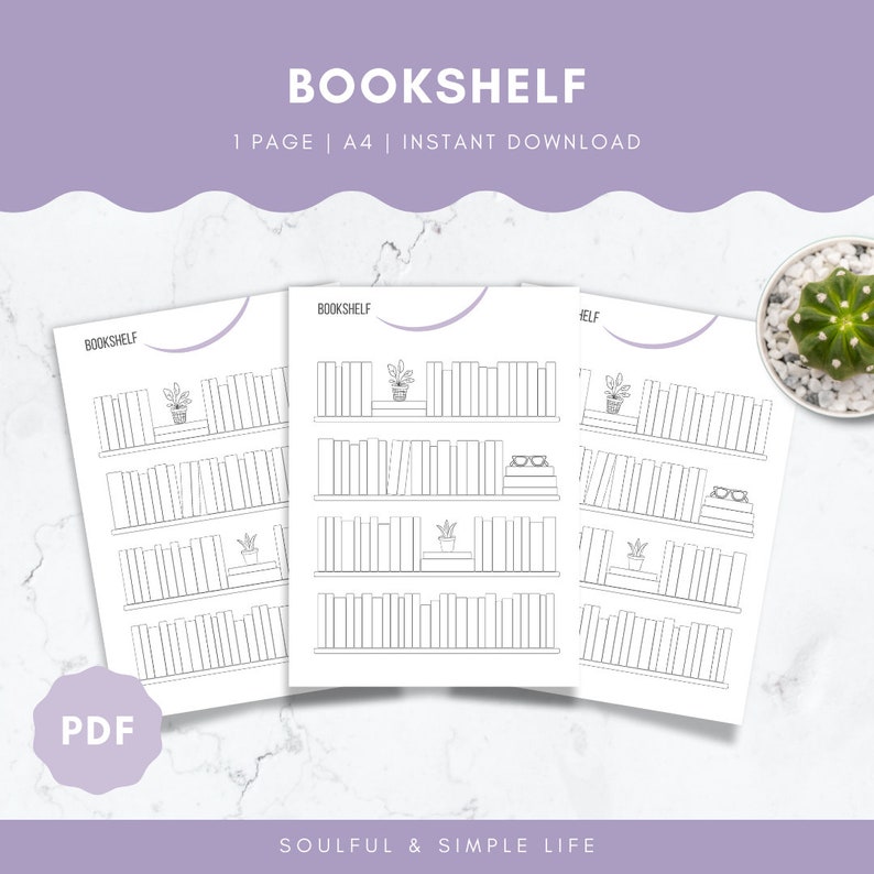 Bookshelf Printable Template, Books to Read, Books I've Read, Book ...