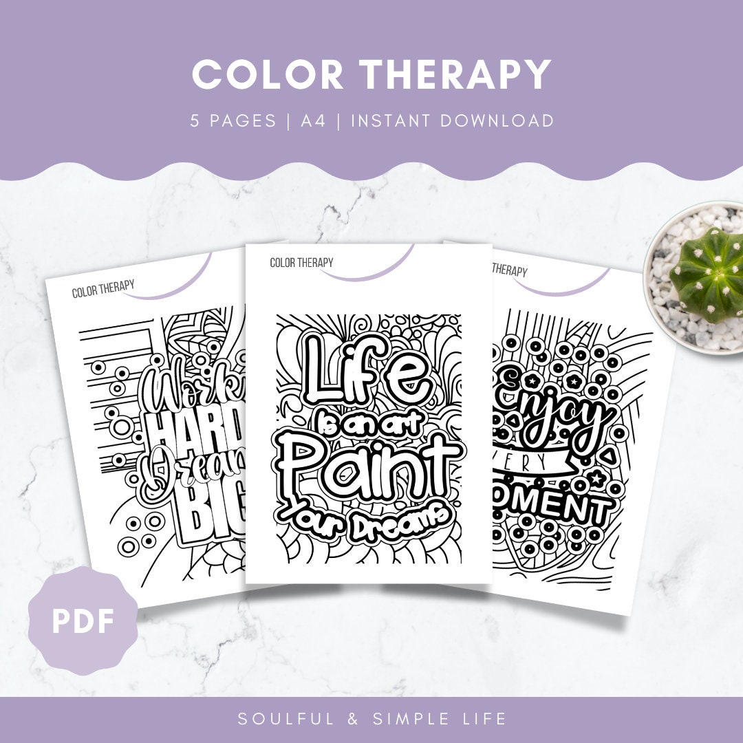 Color Therapy Coloring Pages Printable / Printable Coloring Sheets ...