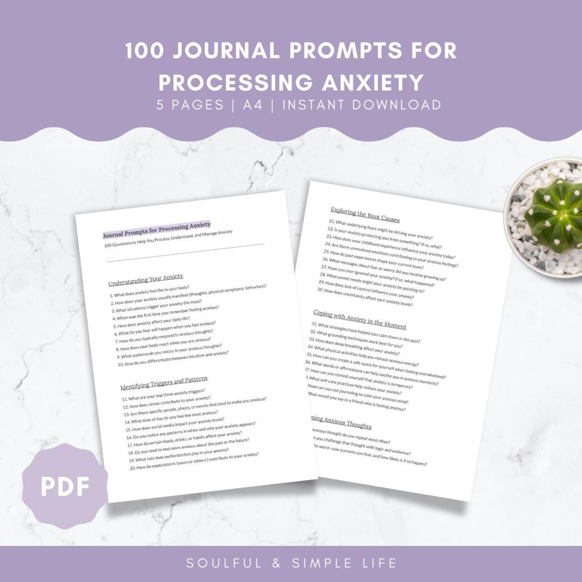 100 Journal Prompts for Processing Anxiety – Understand, Manage & Find ...