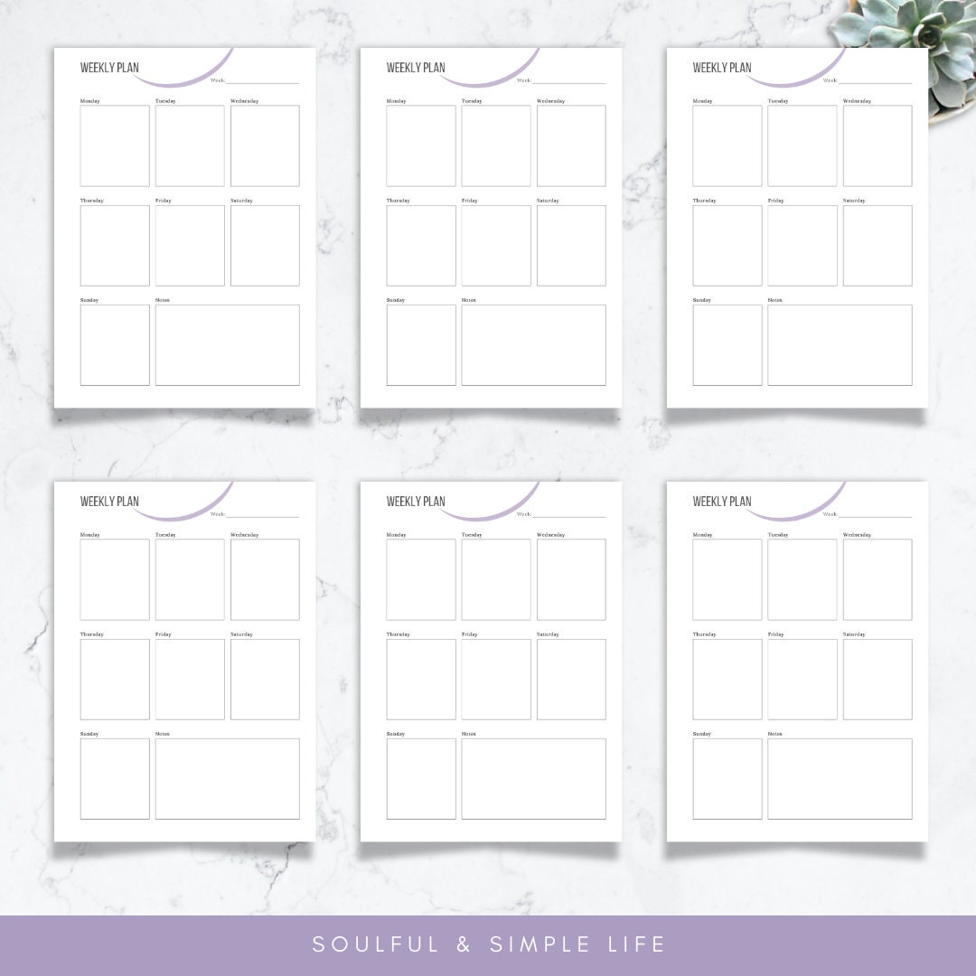 Weekly Planner Printable to Do List, Minimal Weekly Schedule, Weekly ...