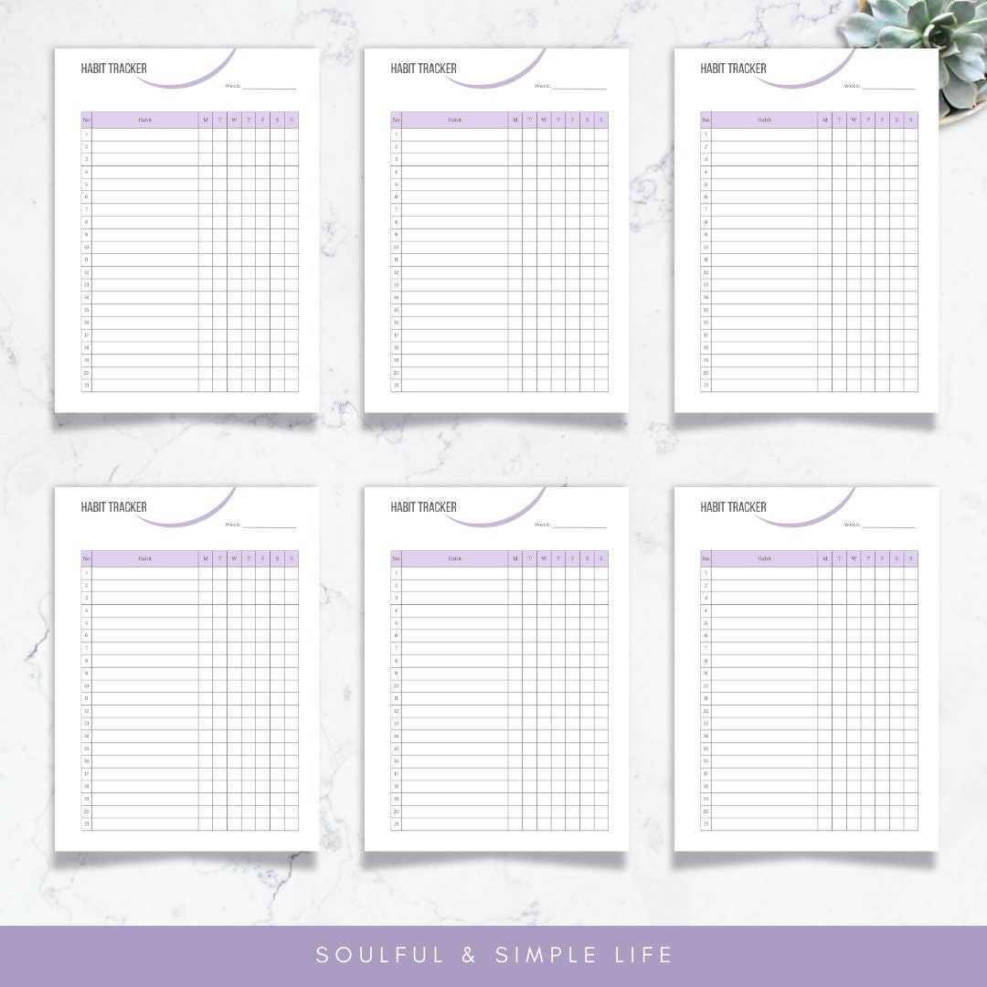 Weekly Habit Tracker Printable, Habit Tracker Template, Routine Tracker ...