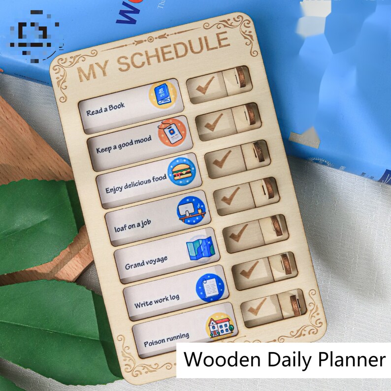 Wooden DIY Sliding Routine Chart Children Daily Chore Chart - Etsy