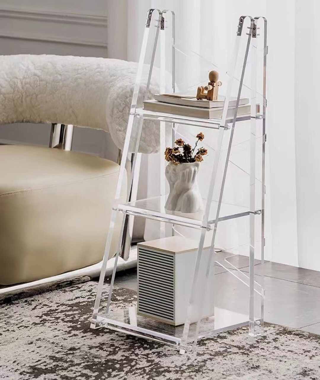 Acrylic Display Shelf, Foldable Display Shelf, Storage Ladder Shelf ...