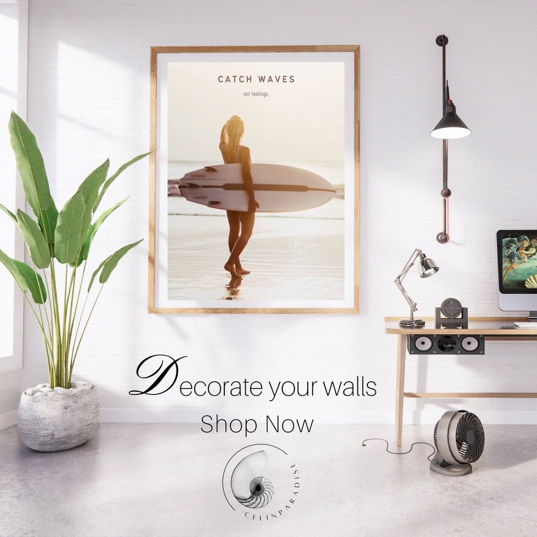 Surfer Girl Poster, Surfer Girl Art, Quote Surfing Poster, Surfer Girl ...